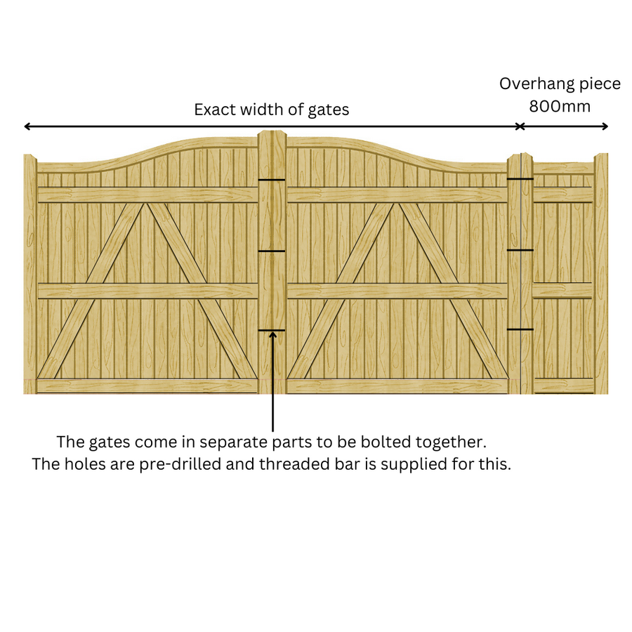 Wooden Sliding Gates - Swan Neck Design - Stellar Gates